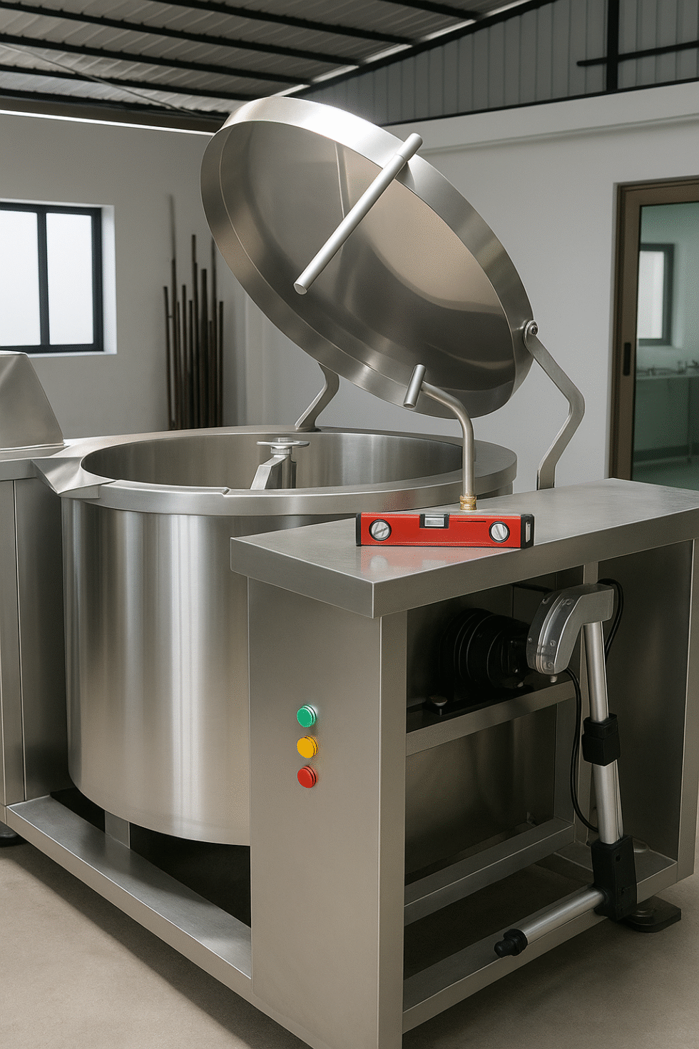 Tilting Boiling Pan Powered by Electric Linear Actuator